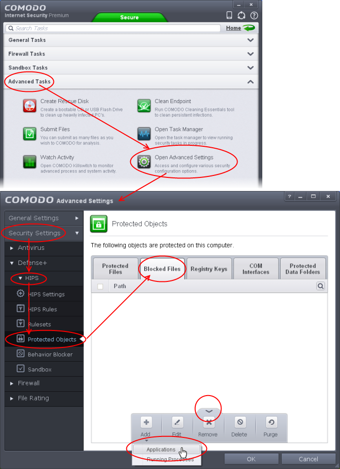 Block Any Downloads of a Specific File Type,Free Antivirus Software - COMODO Internet Security v7.0